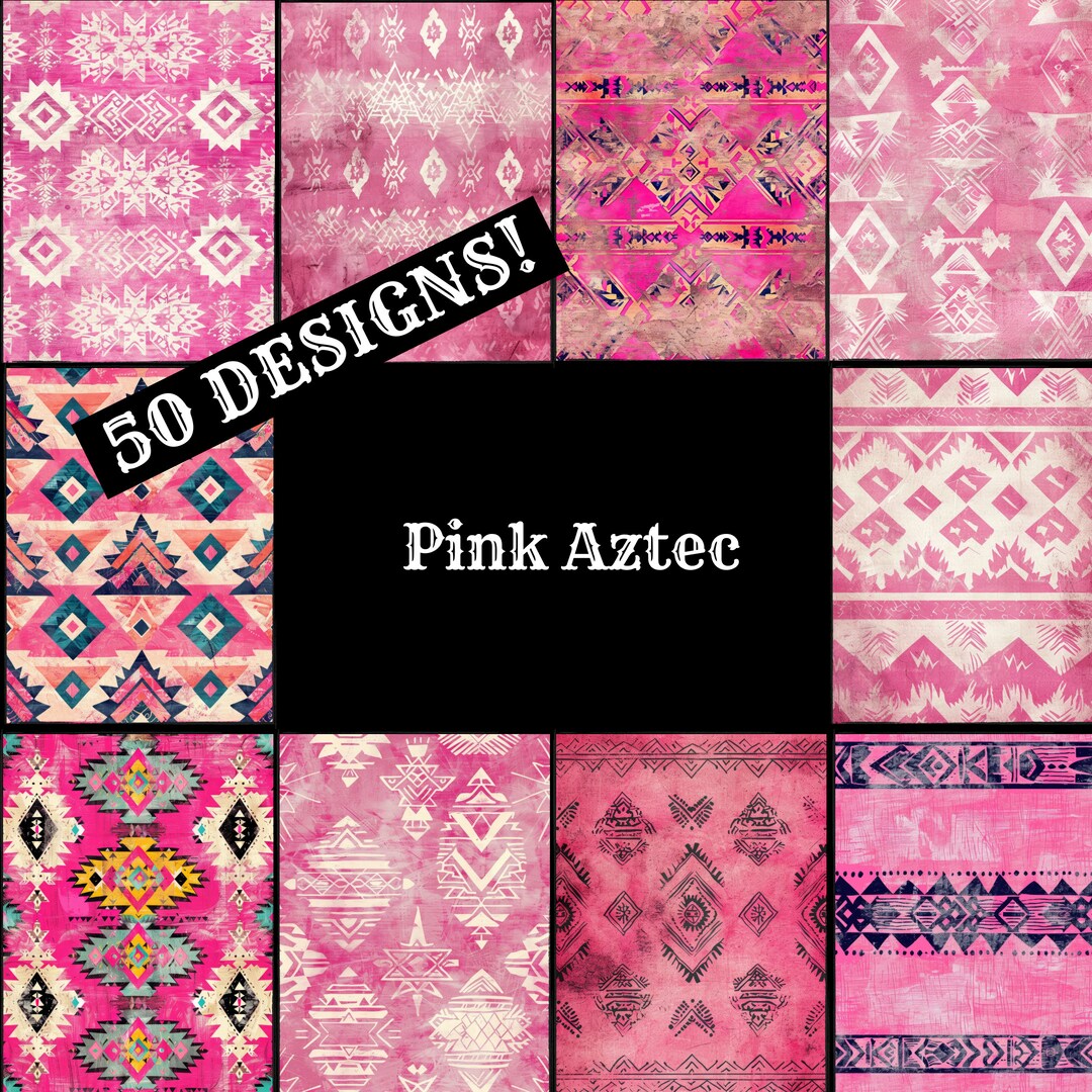 Vintage Pink Aztec Printable Scrapbook Journal Inserts and Supplies - Etsy