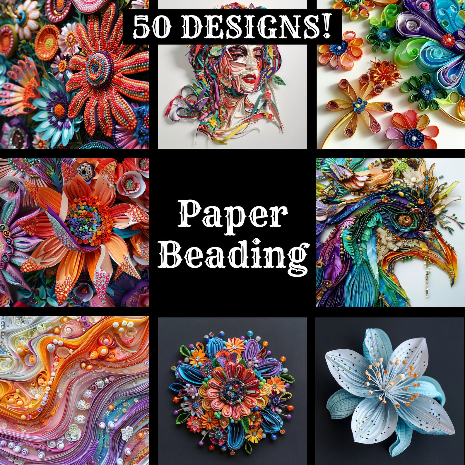 Paper Beading Digital Paper, Scrapbook Journal Inserts (PNG) - Etsy