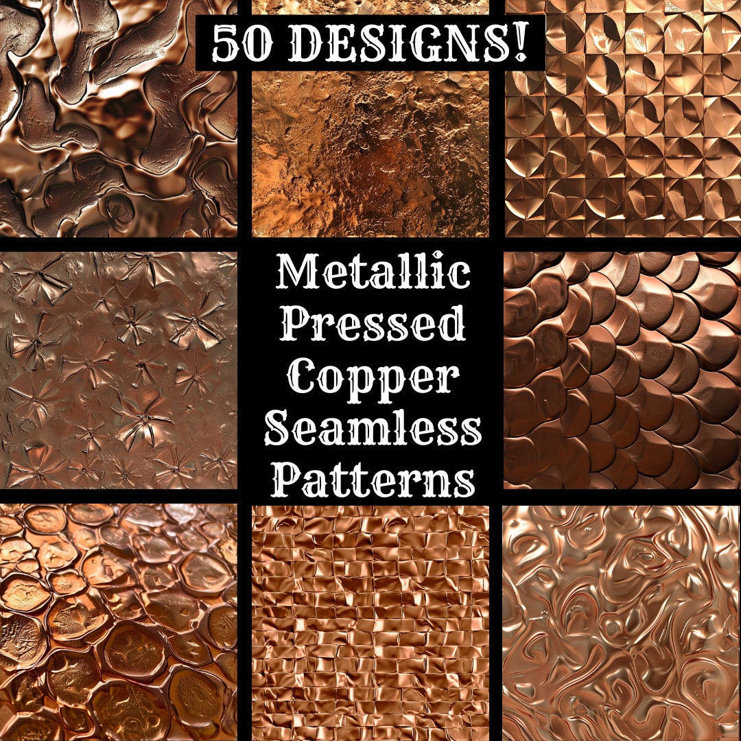 Metallic Pressed Copper Seamless Digital Paper, Printable Scrapbook ...