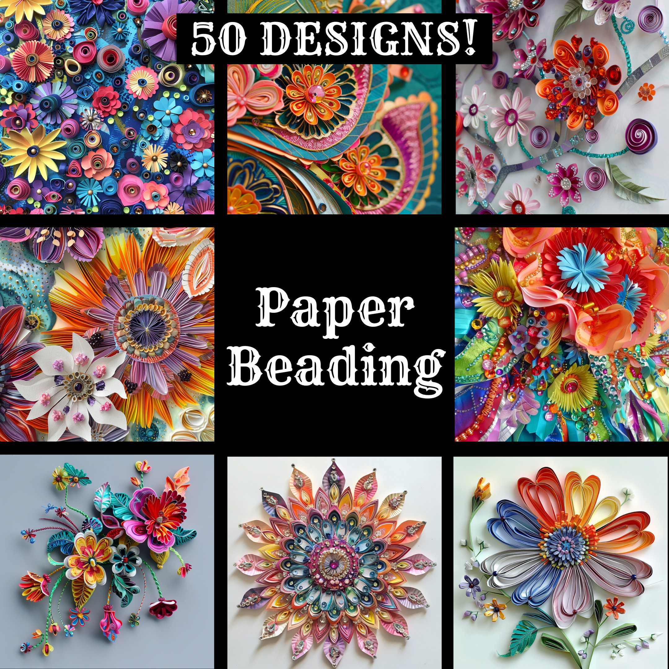 Paper Beading Digital Paper, Scrapbook Journal Inserts (PNG) - Etsy