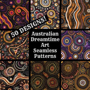 Australian Dreamtime Art Seamless Digital Paper, Printable Scrapbook ...