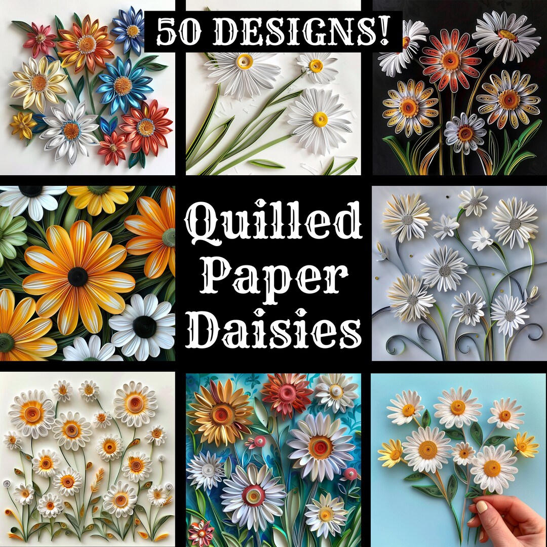 Quilled Paper Daisies Paper, Quilled Paper Daisies Printable Paper ...