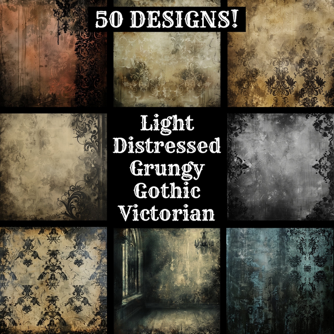 Gothic Victorian Digital Paper: Distressed Textures, Scrapbook Journal ...