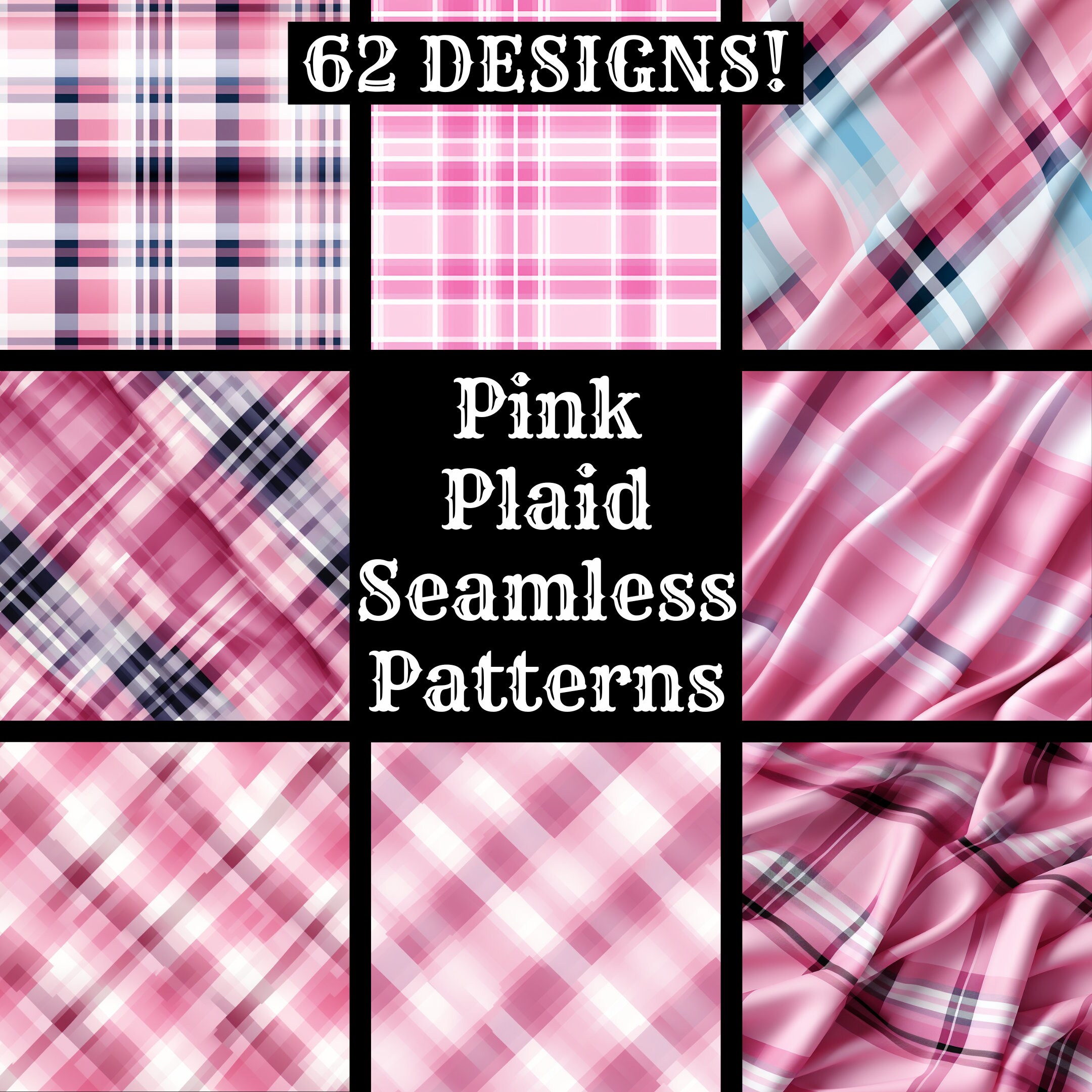 Pink Plaid Seamless Digital Paper, Printable Scrapbook Paper Seamless ...