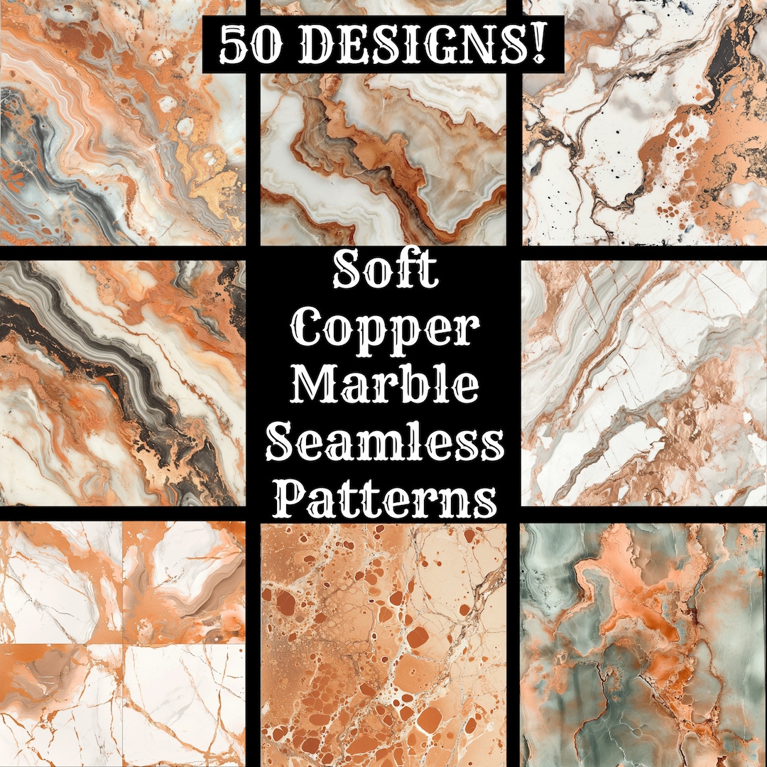 Soft Copper Marble Seamless Digital Paper, Printable Scrapbook Paper ...