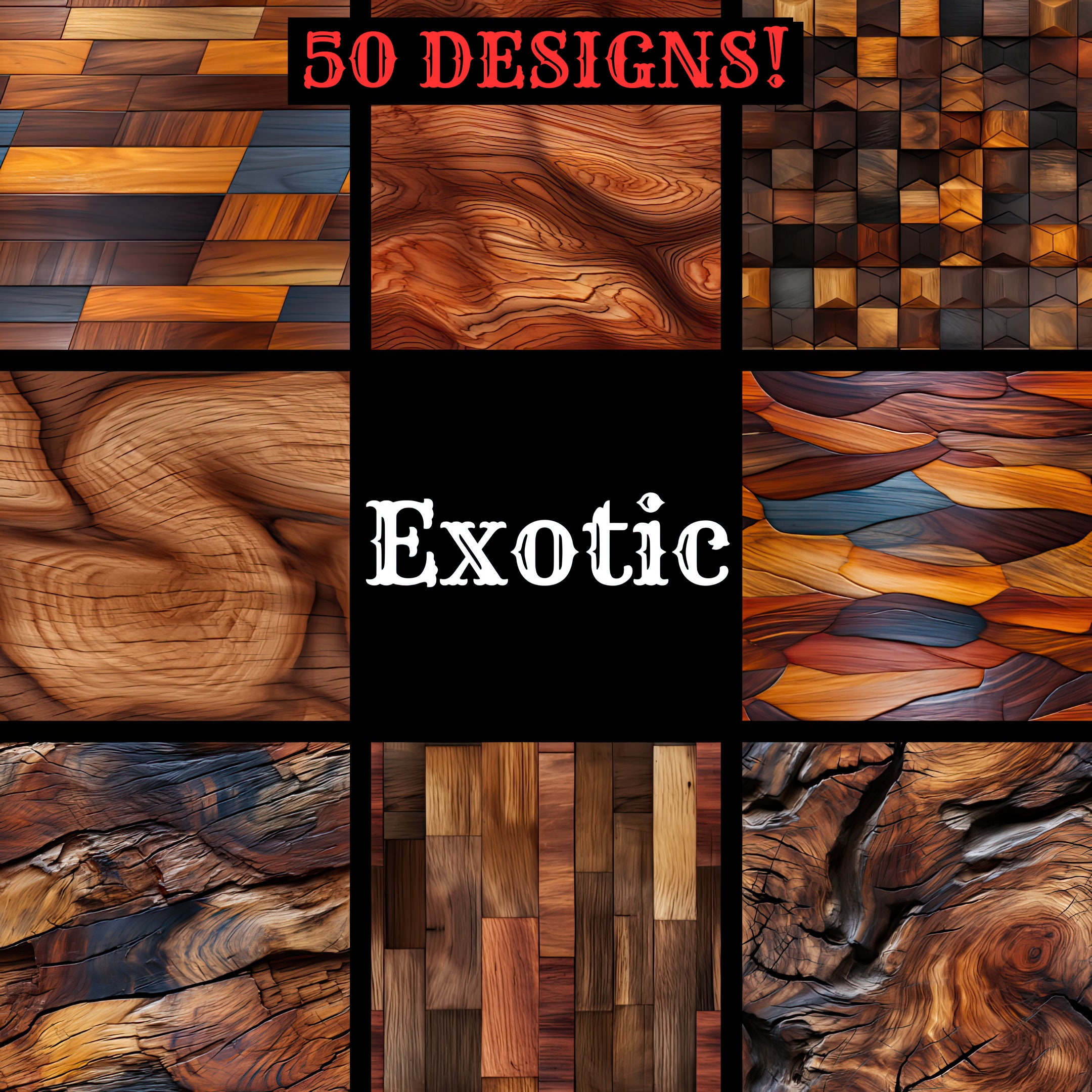 Seamless Exotic Wood Digital Paper, Printable Scrapbook Paper Wood ...