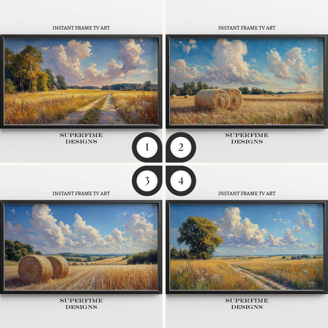 French Farmhouse Hay Field Landscape for Frame TV (digital Download) - Etsy