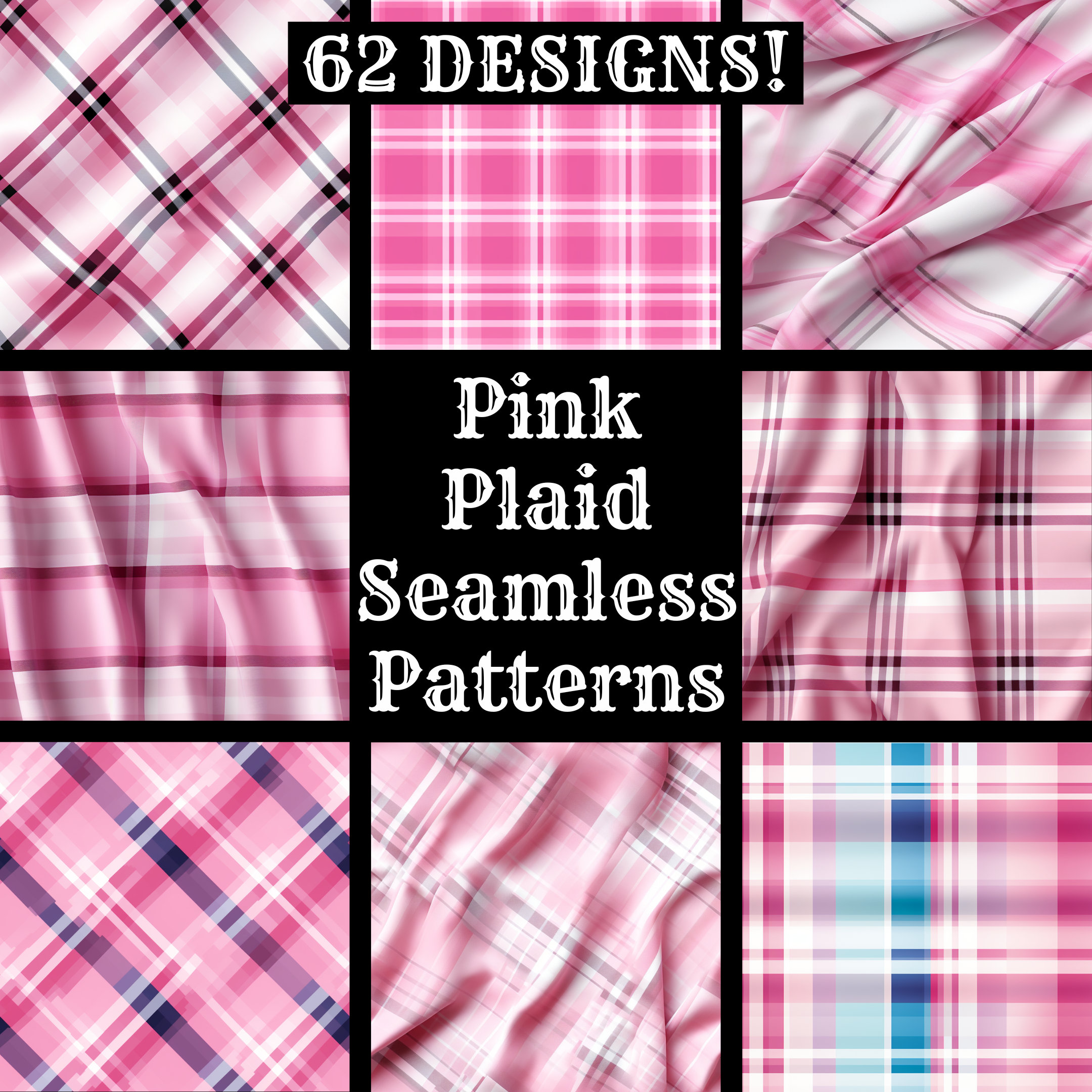 Pink Plaid Seamless Digital Paper, Printable Scrapbook Paper Seamless ...