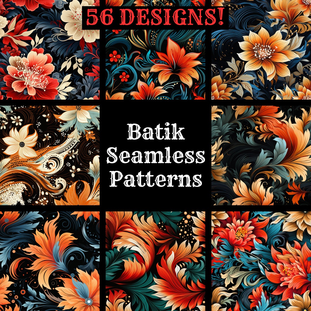 Batik Seamless Digital Paper, Printable Scrapbook Paper Seamless ...