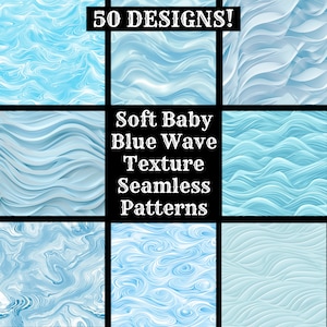 Soft Baby Blue Wave Texture Seamless Digital Paper, Printable Scrapbook ...