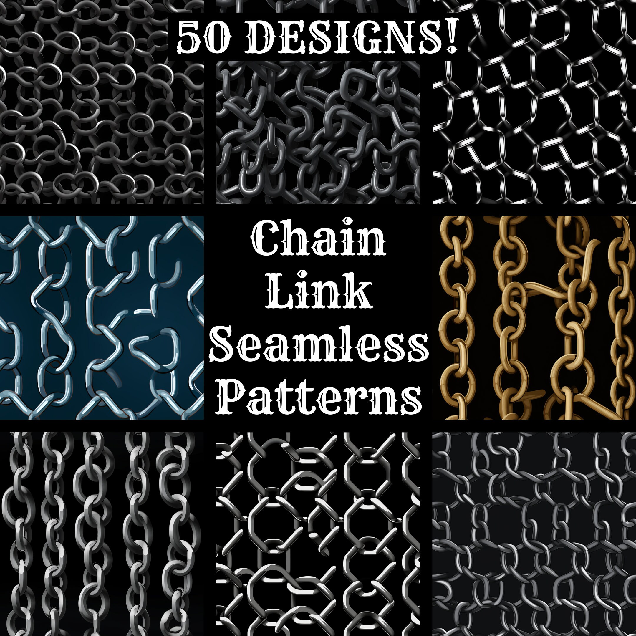Chain Link Seamless Digital Paper, Printable Scrapbook Paper Seamless ...