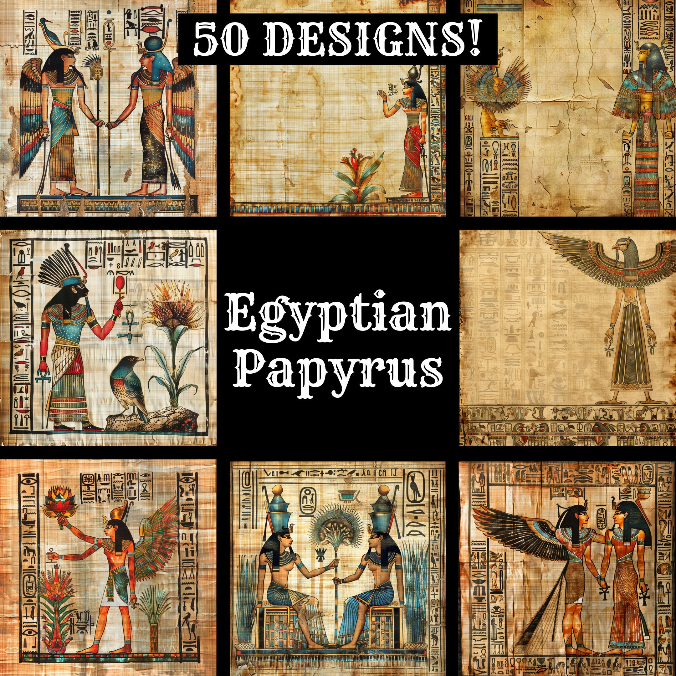 Egyptian Papyrus Paper, Egyptian Papyrus Printable Paper, Vintage ...