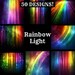 Rainbow Light Paper, Rainbow Light Printable Paper, Vintage Rainbow ...
