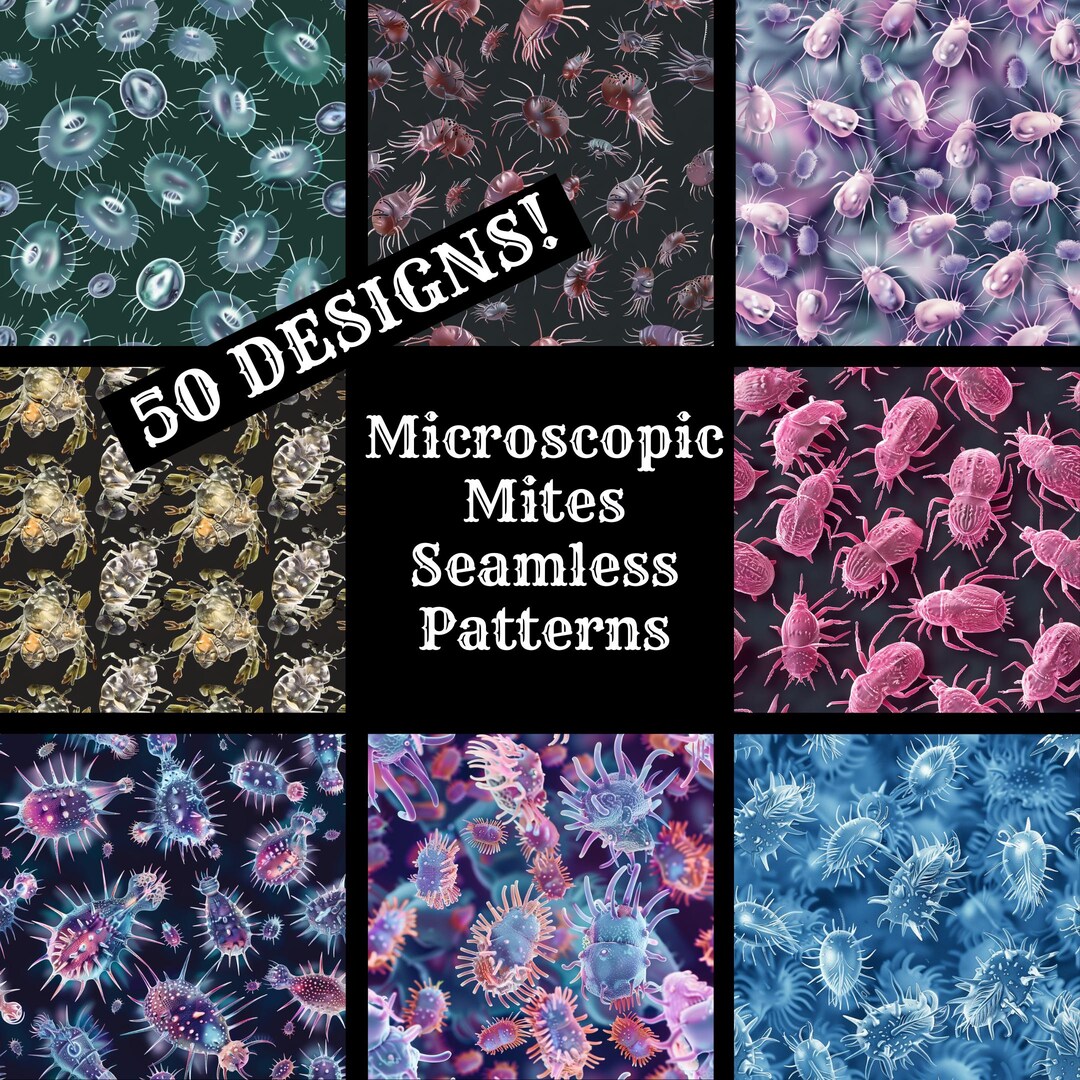 Microscopic Mites Seamless Digital Paper, Printable Scrapbook Paper ...