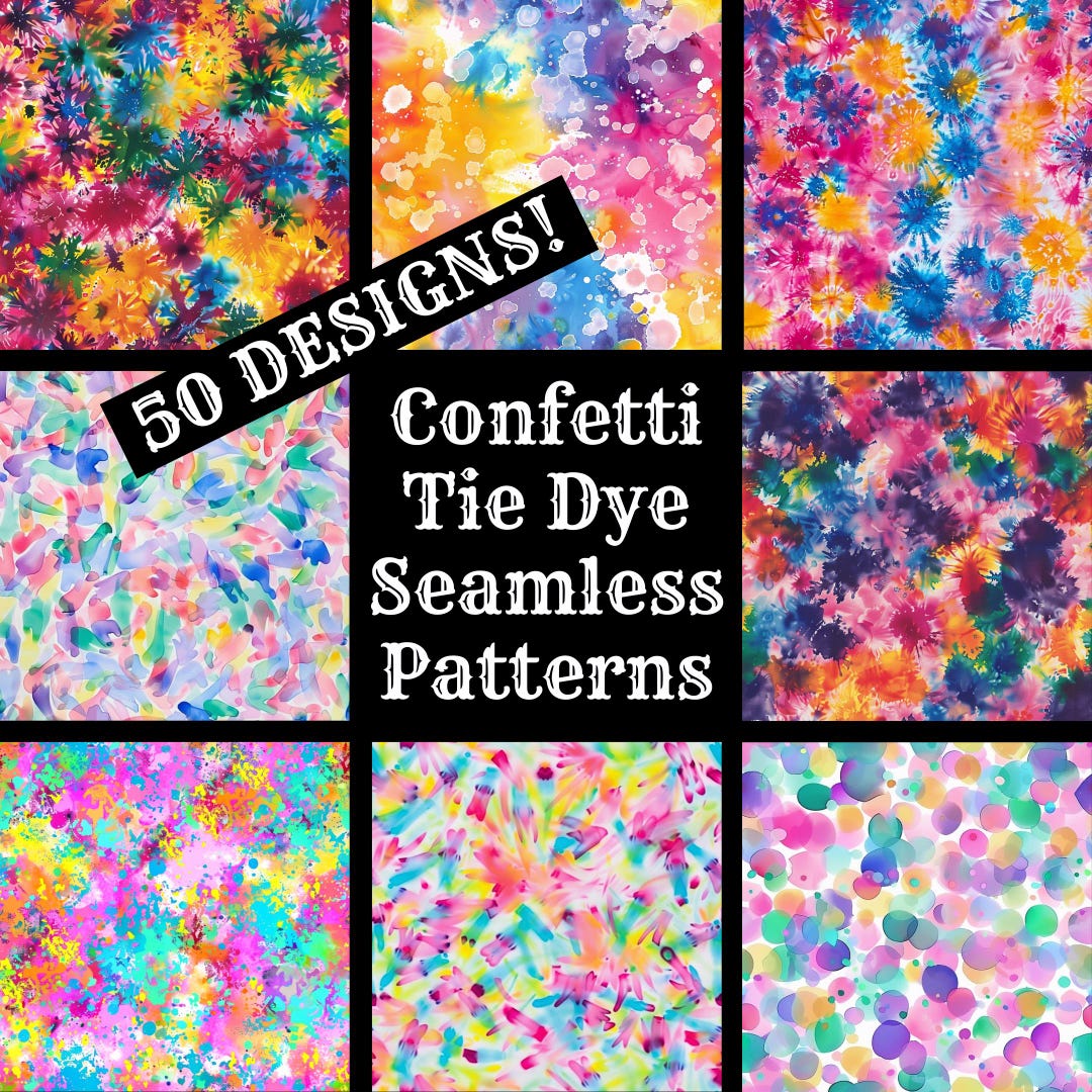 Confetti Tie Dye Seamless Digital Paper, Confetti Tie Dye Printable ...