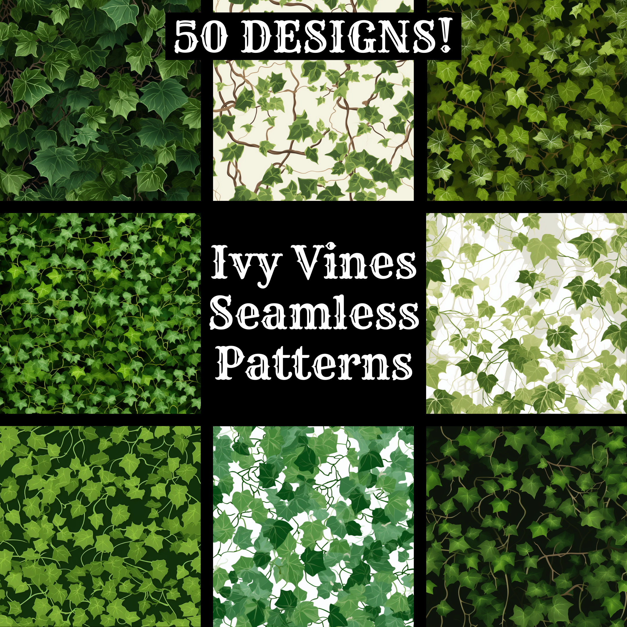 Ivy Vines Seamless Digital Paper, Printable Scrapbook Paper Seamless ...