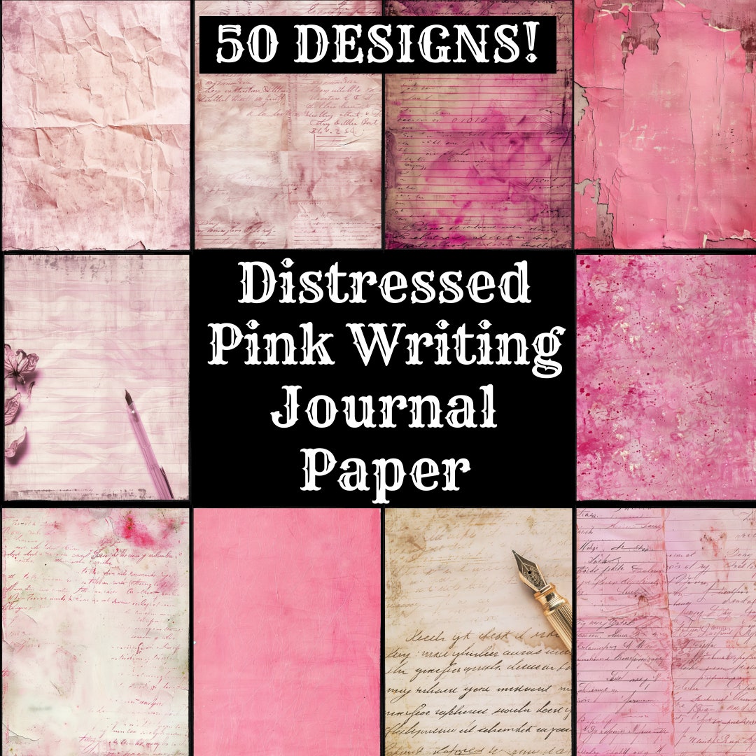 Distressed Pink Writing Paper Journal Paper, Distressed Pink Printable ...