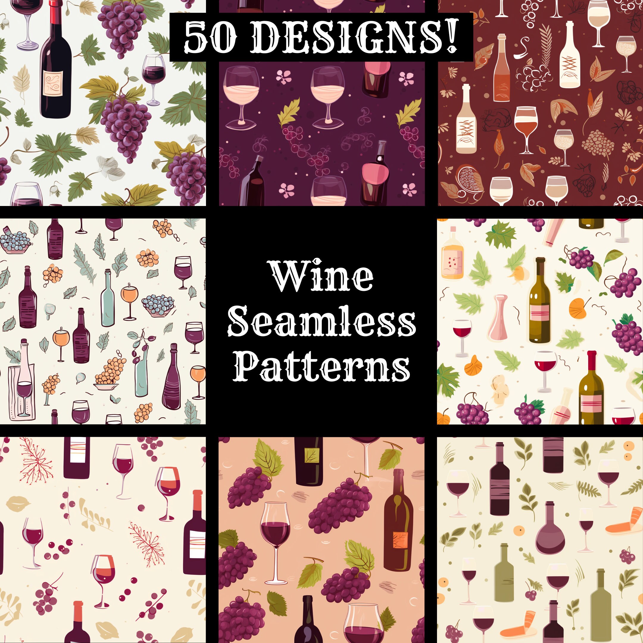 Wine Seamless Digital Paper, Printable Scrapbook Paper Seamless ...