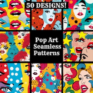 Pop Art Seamless Digital Paper, Printable Scrapbook Paper Seamless ...