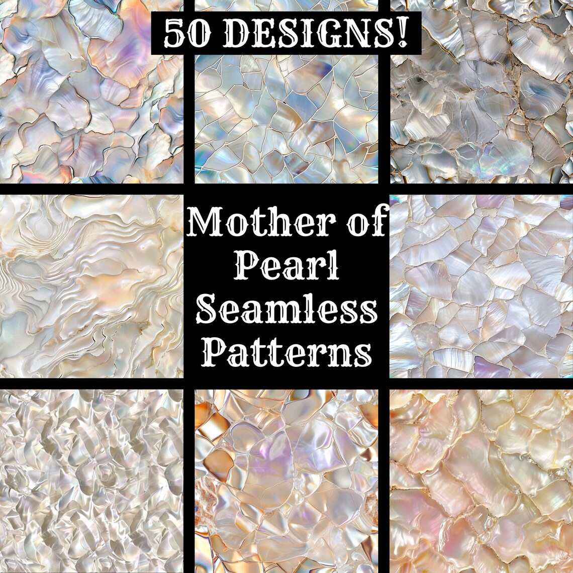 Mother of Pearl Seamless Patterns: Scrapbook Paper (digital Download ...