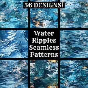 Water Ripples Seamless Digital Paper, Printable Scrapbook Paper ...