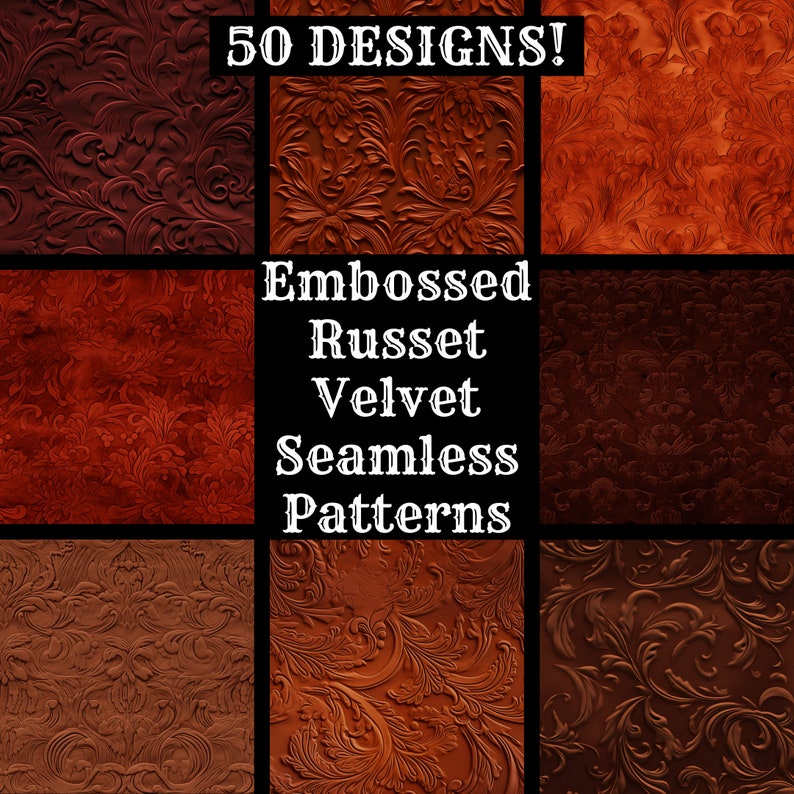 Embossed Russet Velvet Seamless Pattern: Digital Paper (PNG) - Etsy