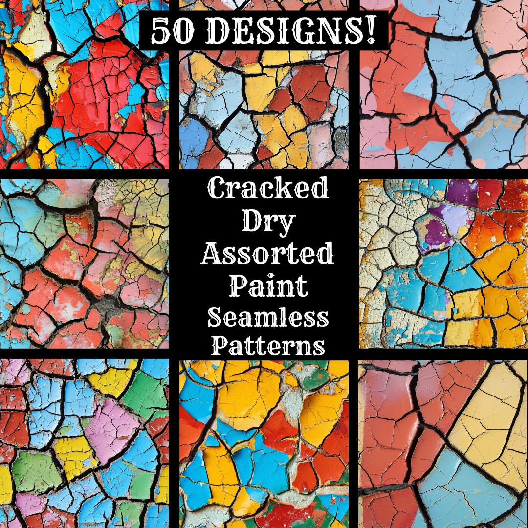 Cracked Dry Assorted Paint Seamless Digital Paper, Printable Scrapbook ...