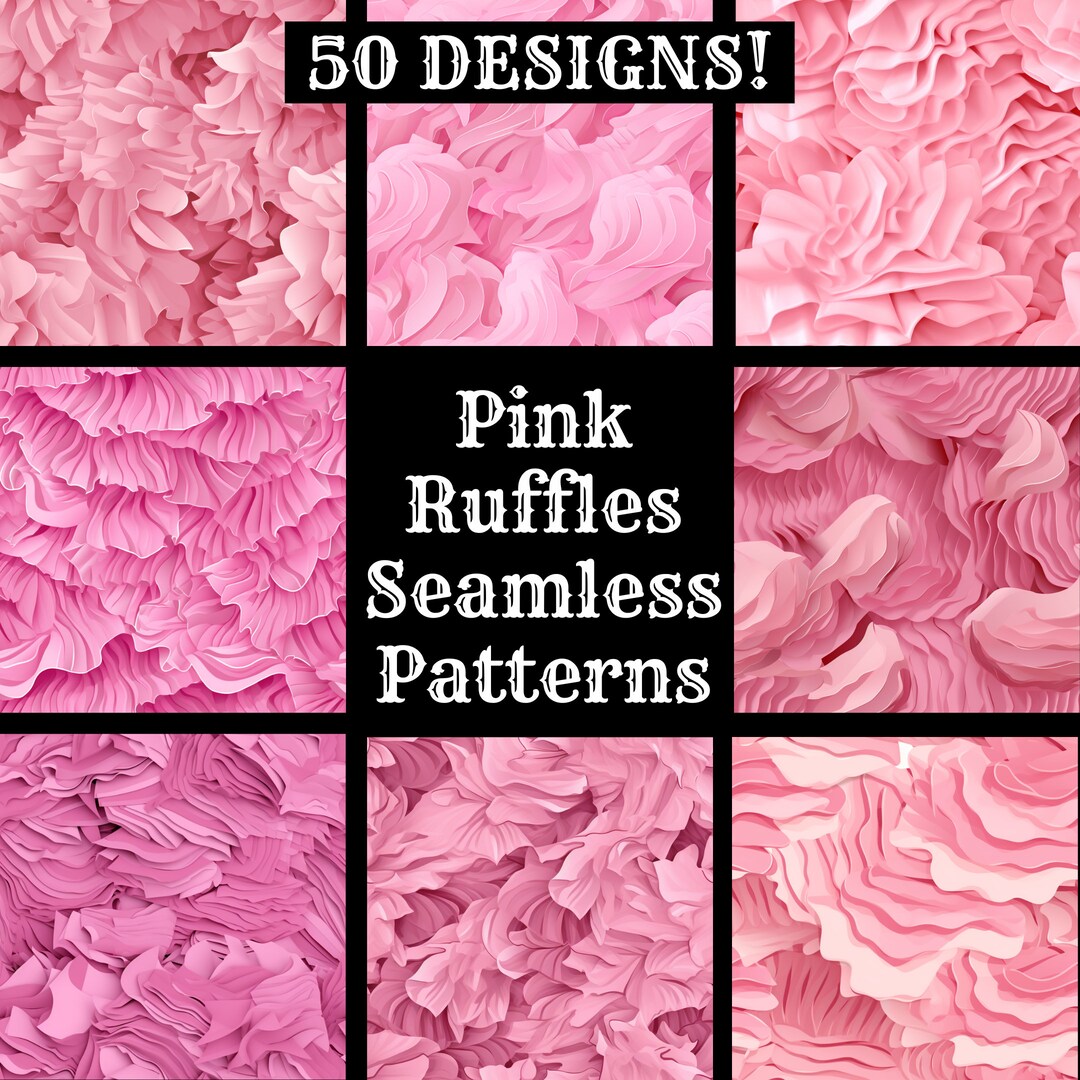 Pink Ruffles Seamless Digital Paper, Printable Scrapbook Paper Seamless ...