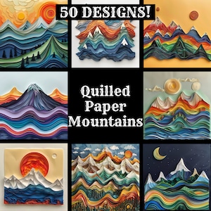 Quilled Paper Mountains Paper, Quilled Paper Mountains Printable Paper ...