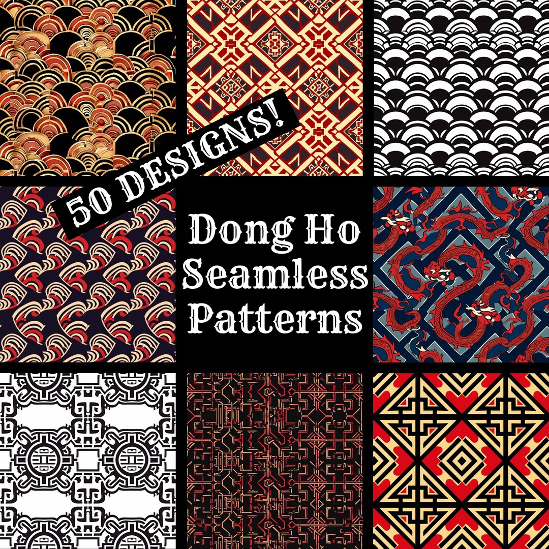 Dong Ho Seamless Digital Paper, Dong Ho Printable Scrapbook Paper ...