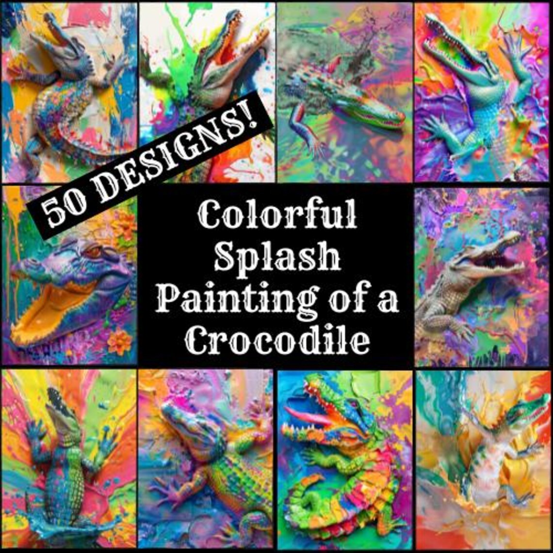 Crocodile Splash Art Journal Paper: Colorful Scrapbook Printables ...
