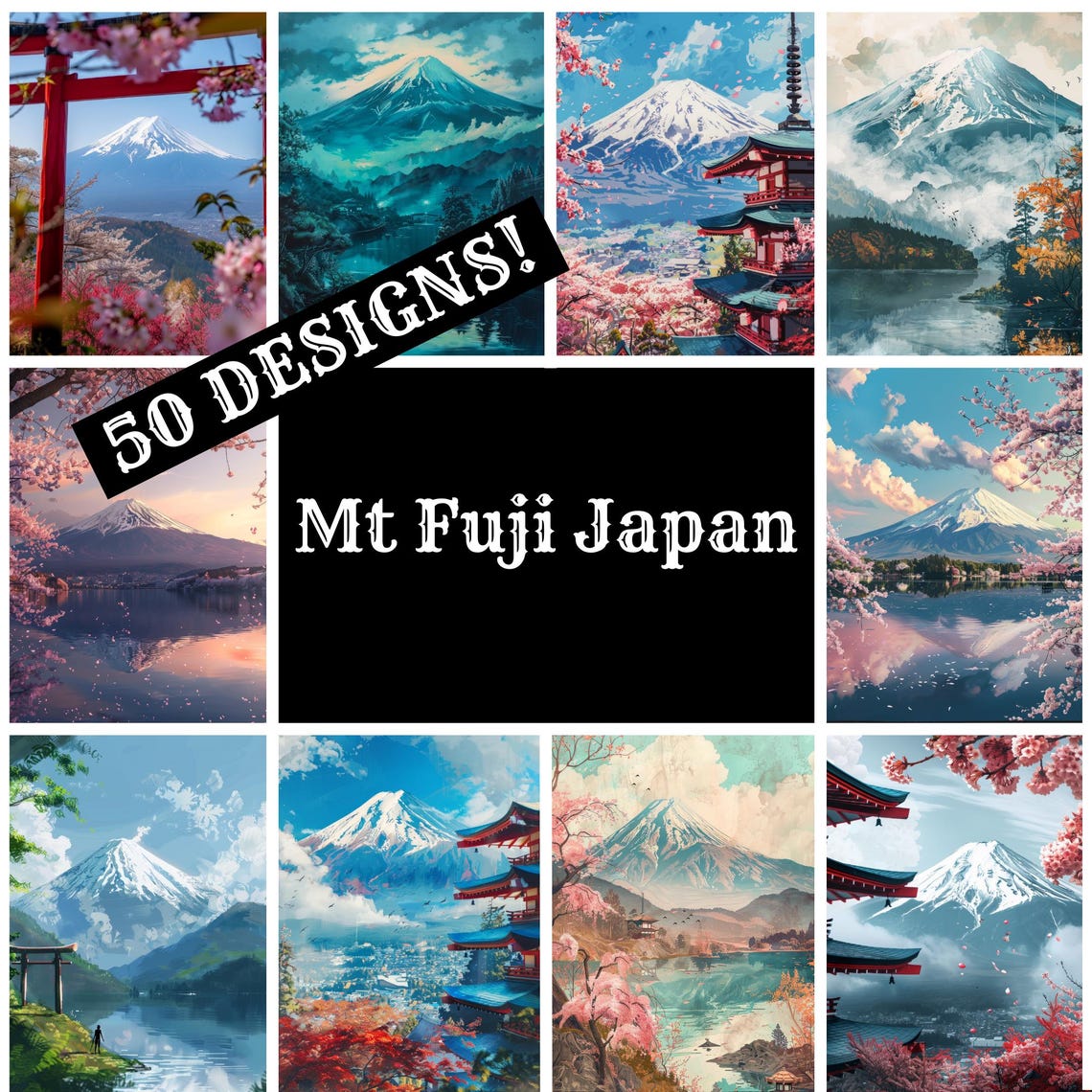 Mt Fuji Japan Journal Paper: Vintage Scrapbook Inserts (digital ...