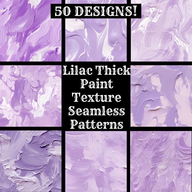 Lilac Thick Paint Texture Seamless Digital Paper, Printable Scrapbook ...