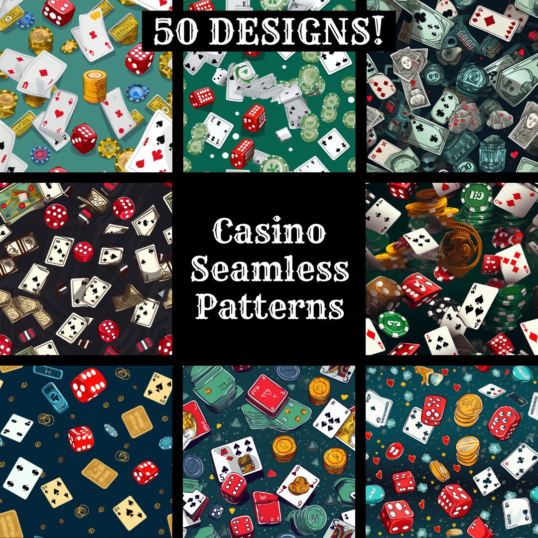 Casino Seamless Digital Paper for Scrapbooking and Print on Demand - Etsy
