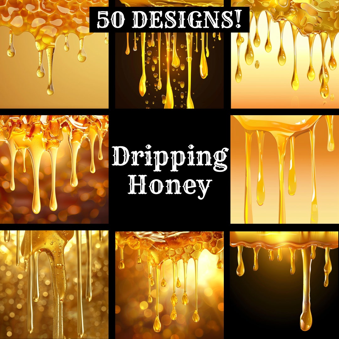 Dripping Honey Paper, Dripping Honey Printable Paper, Vintage Dripping ...