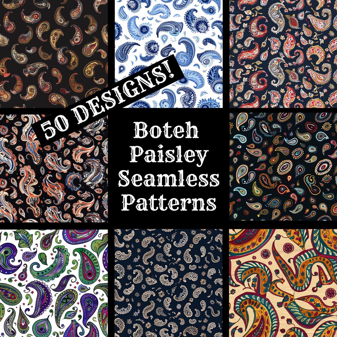 Paisley Seamless Pattern: Boteh Digital Paper (PNG, 300 Dpi) (digital ...
