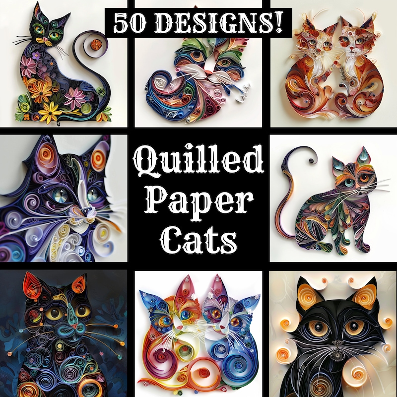 Paper Quill Cat Template - Etsy
