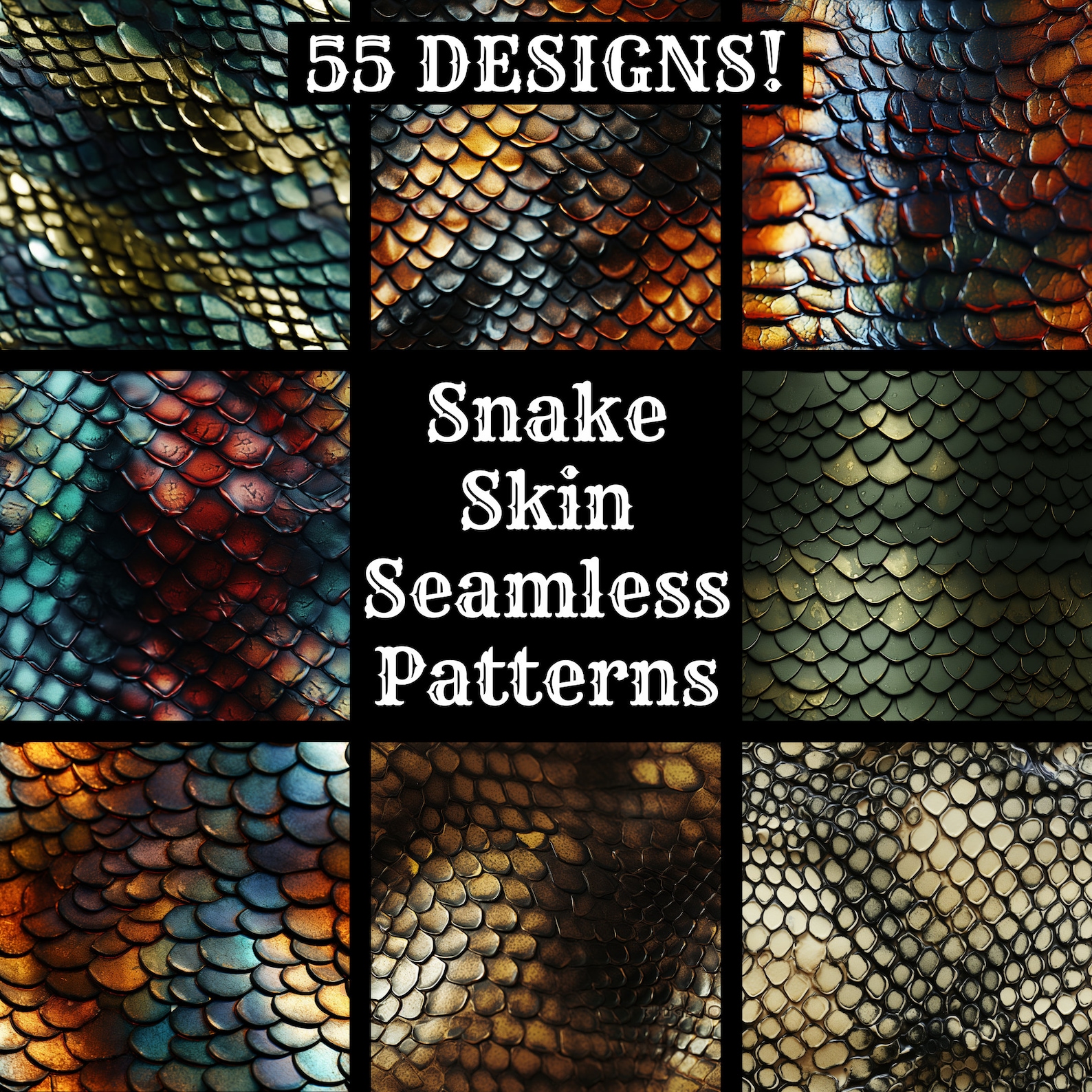 Snake Skin Seamless Digital Paper, Printable Scrapbook Paper Seamless ...