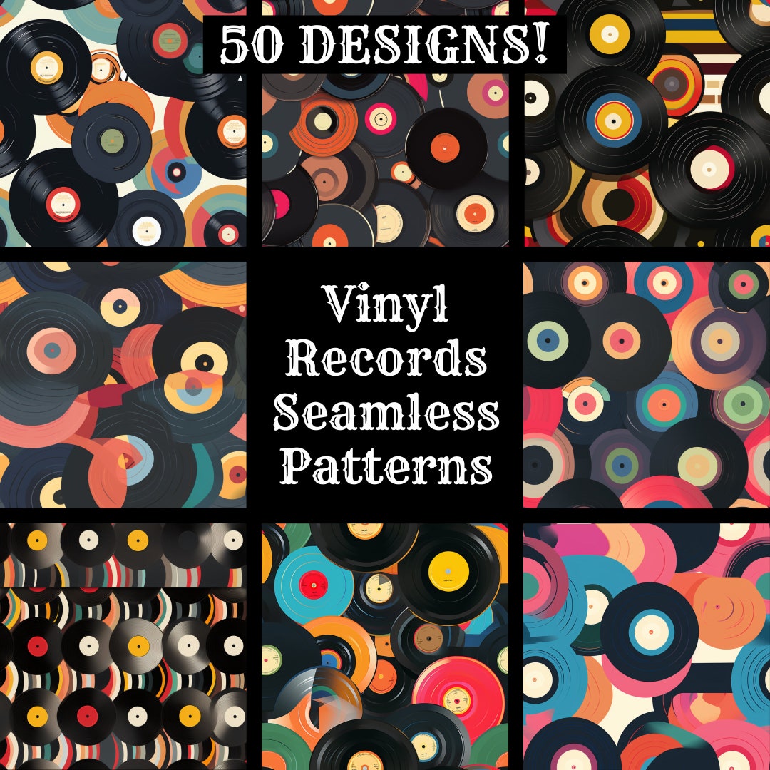 Vinyl Records Seamless Pattern: Scrapbook Paper (digital Download) - Etsy