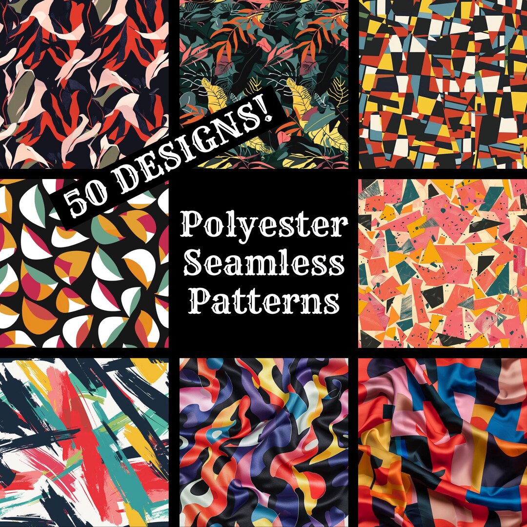 Polyester Seamless Pattern: 50 PNG Digital Papers (digital Download) - Etsy