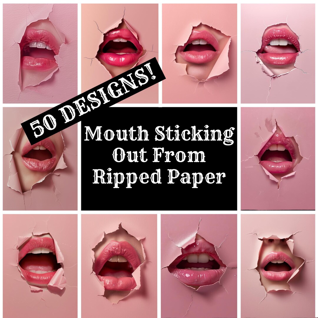 Ripped Paper Mouth Journal Paper: Vintage Scrapbook Inserts (digital ...