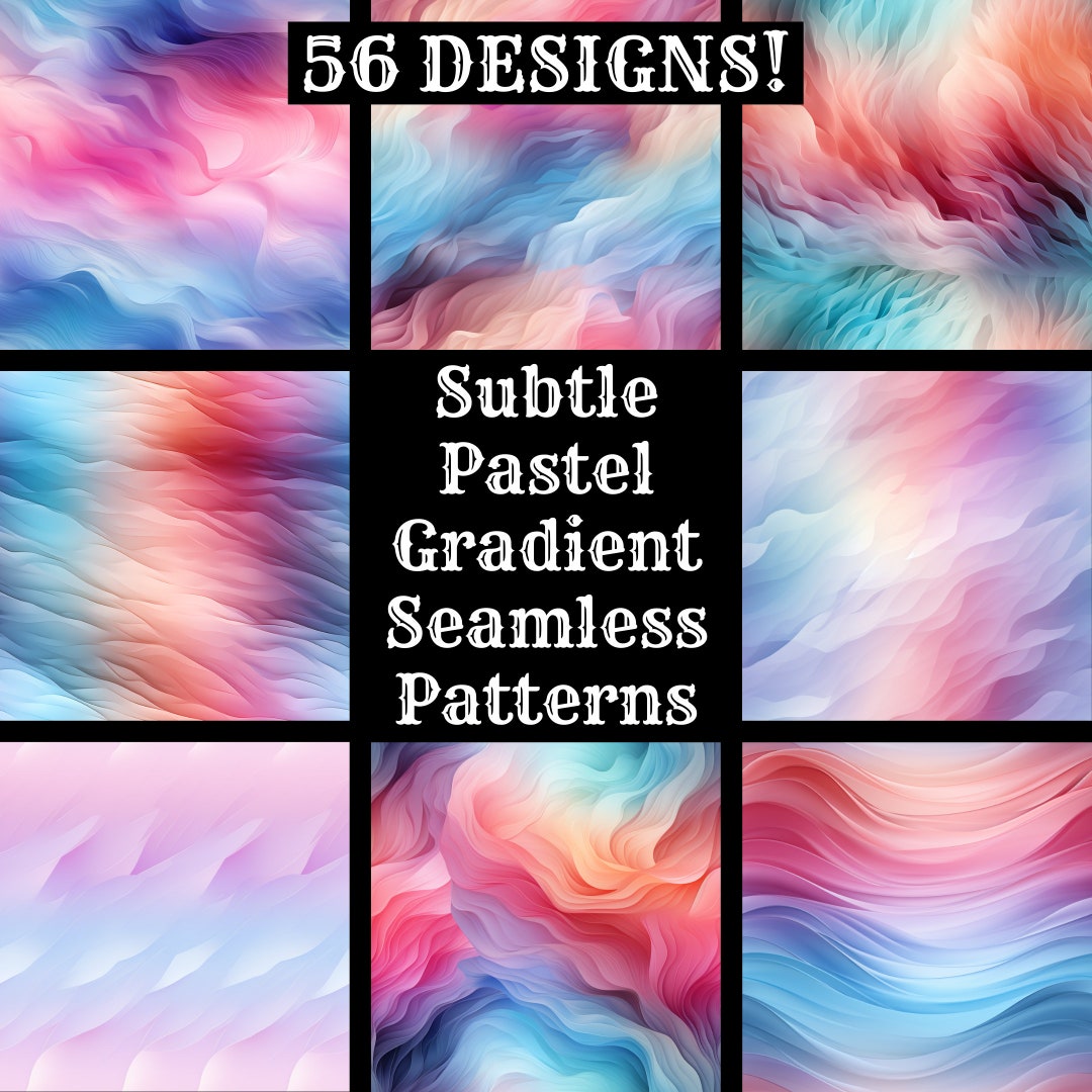 Subtle Pastel Gradient Seamless Digital Paper, Printable Scrapbook ...