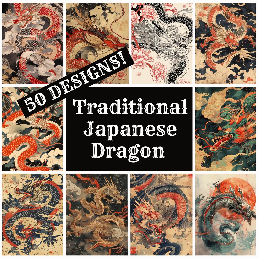 Traditional Japanese Dragon Journal Paper, Traditional Japanese Dragon ...