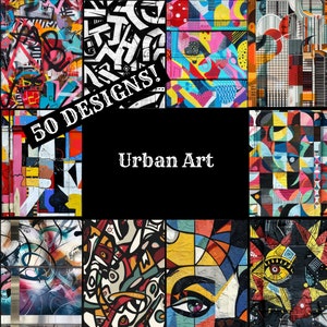Urban Art Seamless Digital Paper, Urban Art Printable Scrapbook Paper ...