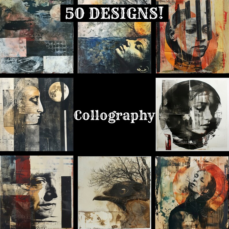 Vintage Collography Paper: High-resolution Digital Journal Inserts (PNG ...