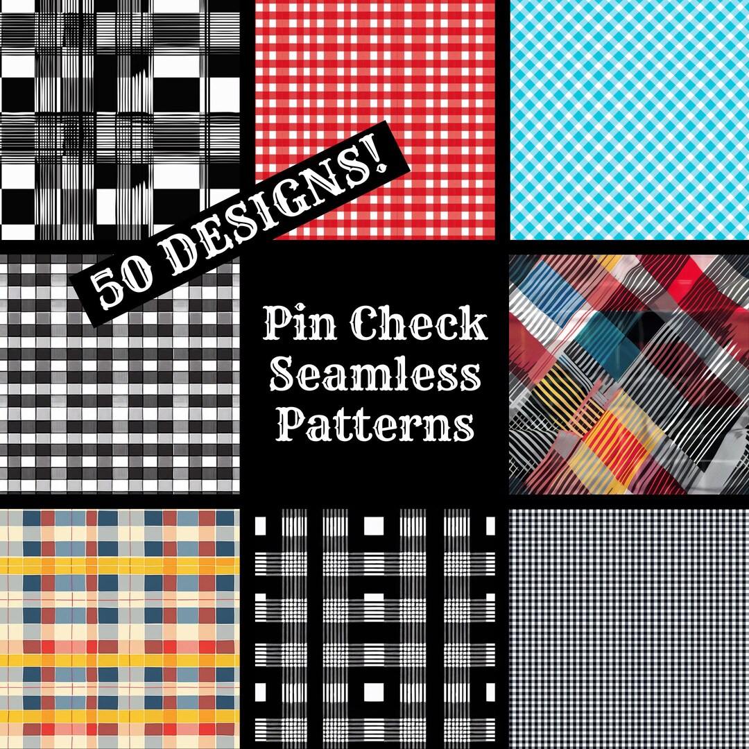 Pin Check Seamless Pattern: 50 PNG Digital Papers (digital Download) - Etsy