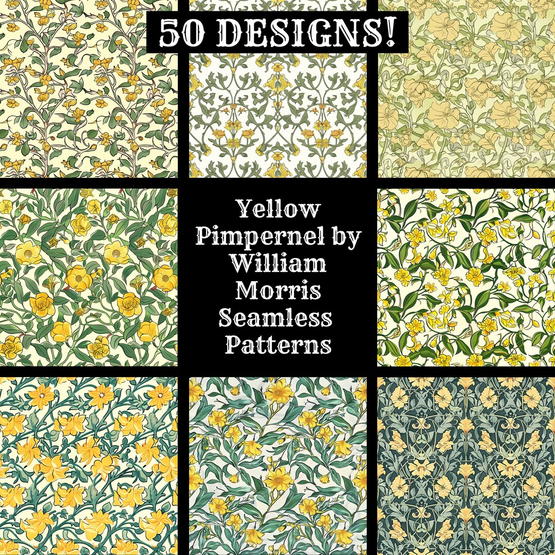 William Morris Yellow Pimpernel Seamless Pattern (digital Download) - Etsy