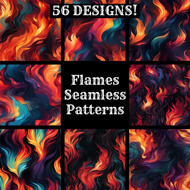 Flames Seamless Digital Paper Printable Scrapbook Paper - Etsy