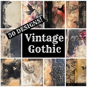 Vintage Gothic Journal Paper, Vintage Gothic Printable Paper, Vintage ...
