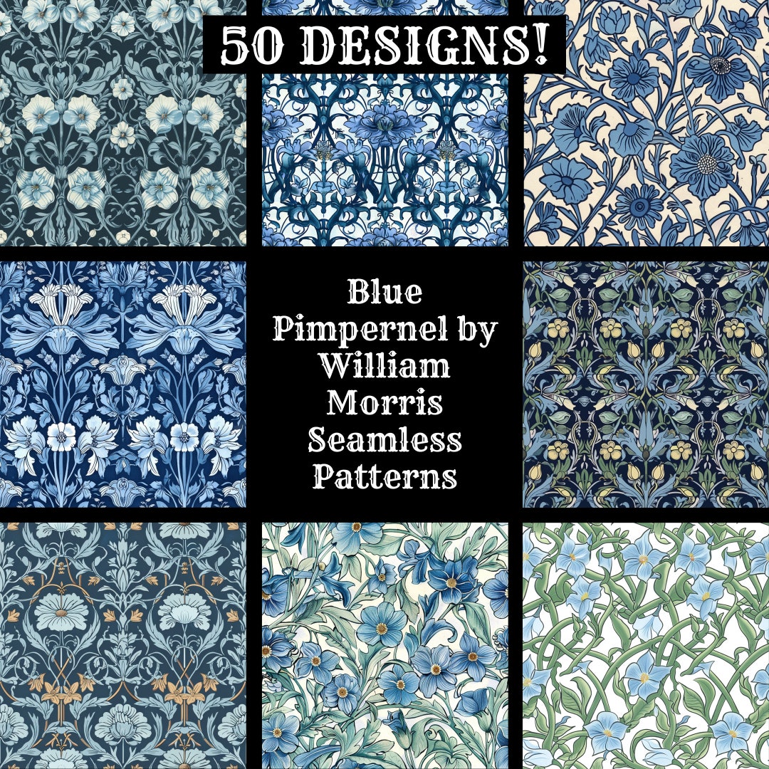 Blue Pimpernel William Morris Seamless Pattern (digital Download) - Etsy